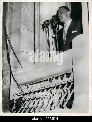 PRESIDENT NASSER MAKES HIS HISTORIC SPEECH AT THE INAUGURATION CEREMONY ...