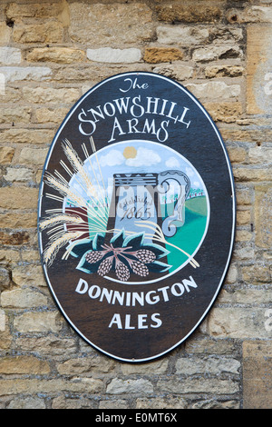 The Snowshill Arms pub sign, Snowshill, Gloucestershire, England, UK ...