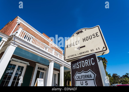 Whaley House Sign. Old Town San Diego State Historic Park, San Diego ...