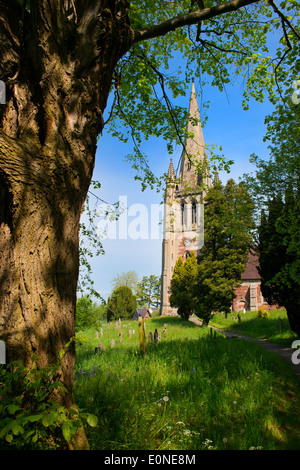 All Saints Church in summer at Clive, Shropshire, England Stock Photo ...