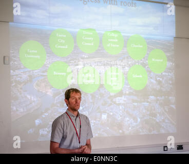 Exeter, Devon, UK. 17th May 2014. Exeter Community Energy director ...