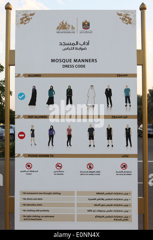 Sign showing the dress code for entry into the blue mosque in Istanbul ...