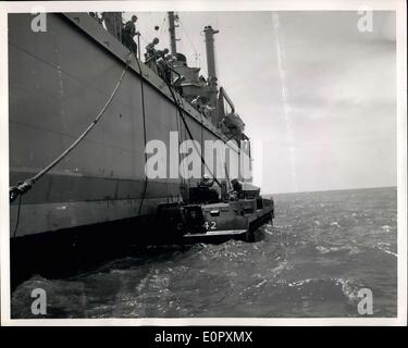 Apr. 24, 1957 - Marine Corps Amphibious bulk fuel system: A navy LCVP ...