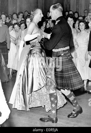 Queen Elizabeth II dancing with Prince Philip Stock Photo - Alamy