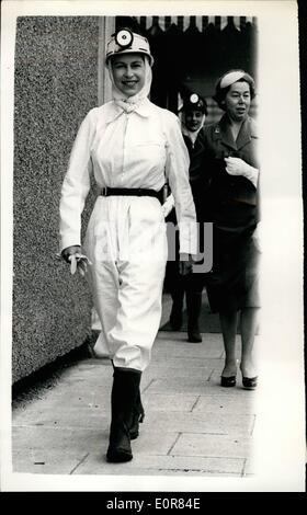 Jul. 07, 1958 - The Queen Goes Down A Mine - Wearing White Boiler Suit ...