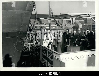 Dec. 12, 1958 - Princess Margaret launches frigate: H.M.N.Z.S. Otago ...