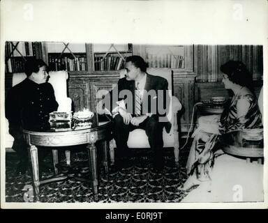 President Nasser visits United Arab Republic Forces in Syria Stock ...