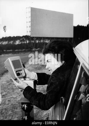 Drive in movie theatre cinema, empty screen during day time Barstow ...