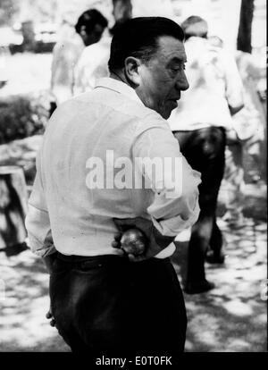 The French actor Fernandel on the set of 'Don Camillo Meets Hell's ...