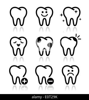 Tooth set icons Stock Vector Image & Art - Alamy