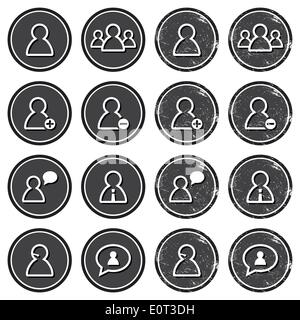 Users icons on vintage labels - grunge style Stock Vector Image & Art ...