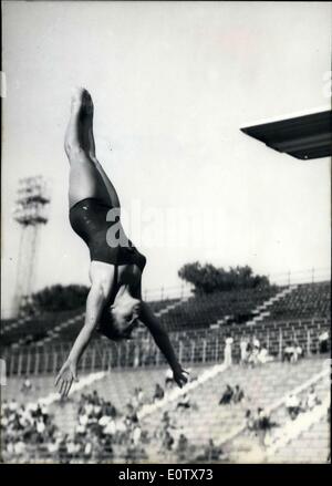 Aug. 29, 1960 - Ingrid Kramer in diving at the Olympics in Rome Stock ...