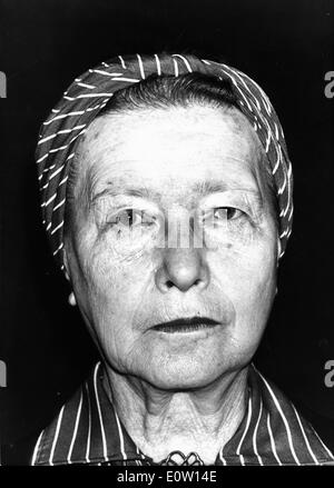Simone de Beauvoir. Portrait of the French writer and philosopher ...