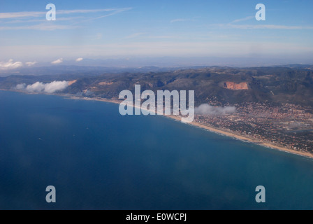 Catalonian coastline near Barcelona from the air. Spain Stock Photo - Alamy