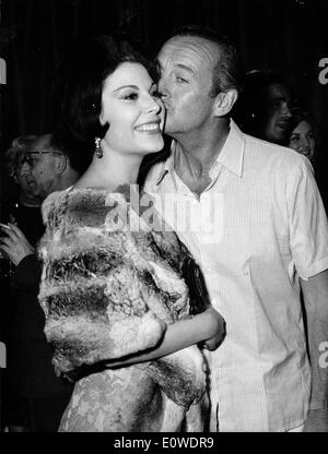 Actor David Niven at a cocktail party for the film 'The Captive Town ...