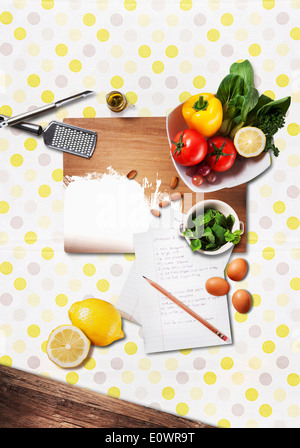 Red fruits and vegetables with red polka dot tableware, color blocking ...