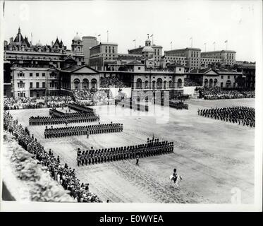 Trooping The Colour -- A general view from the Admiralty tower showing ...