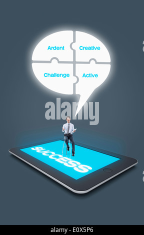 Top view smiley face with word leadership Stock Photo - Alamy