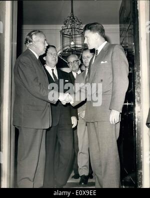 Ian Smith, Rhodesia prime minister, at home with pet spaniel; in 1965 ...