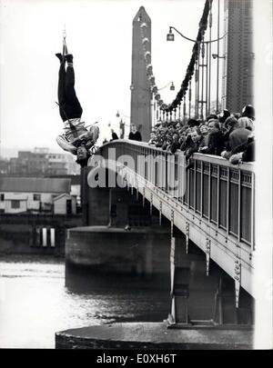 Upside Down Straight Jacket Escape man tied up hanging upside down by a ...