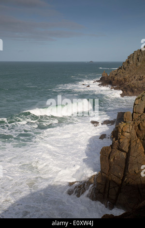 Granite cliffs at Lands End, Cornwall, UK Stock Photo - Alamy