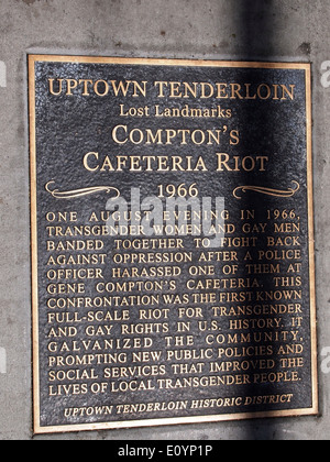 Compton's Cafeteria Riot 1966 plaque Stock Photo - Alamy