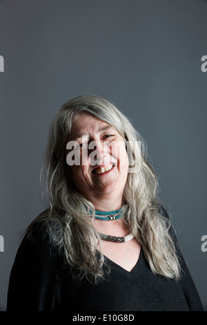 Classicist Professor Mary Beard in her signature red coat, filming BBC ...
