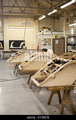The wooden ash frames of cars being made at the Morgan Motors Car ...