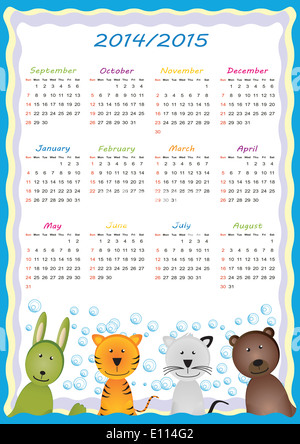 School calendar on years 2014 and 2015 Stock Photo - Alamy
