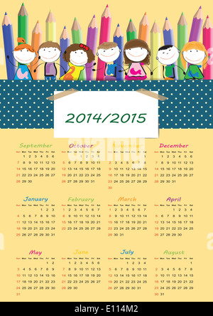 School calendar on years 2014 and 2015 Stock Photo - Alamy