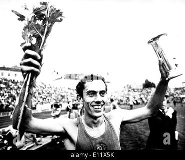 British distance runner Steve Ovett smiling, after winning the Olympic ...