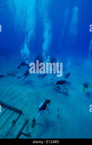 Scuba Diver on Shallow Wreck Stock Photo - Alamy