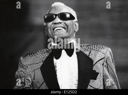 American singer Ray Charles performs on stage in Geneva, Switzerland ...