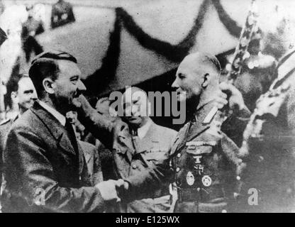 Adolf Hitler, shaking hands with General Erwin Rommel, March 1943. On ...