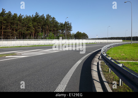 newly built asphalt road highway and vehicles long asphalt road Stock ...