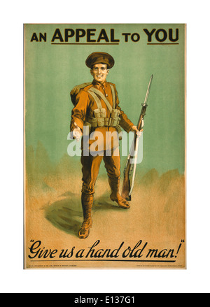 World War One recruitment poster with the words Fall In Answer Now In ...