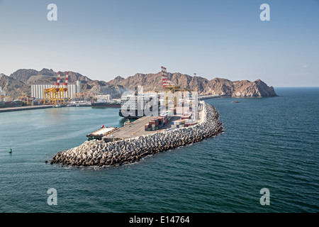 Oman, Muscat, Harbor Mina As Sultan Qaboos. Port of containers. View ...