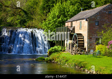 Old Mill with Waterwheel and Waterfall. Rutter Force, Appleby, Eden ...