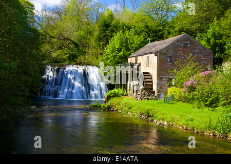 Old Mill with Waterwheel and Waterfall. Rutter Force, Appleby, Eden ...