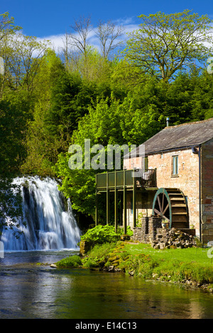 Old Mill with Waterwheel and Waterfall. Rutter Force, Appleby, Eden ...