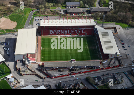 aerial view of Barnsley FC football ground Oakwell Stadium, South ...