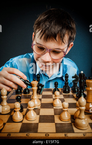 Nerd play chess Stock Photo - Alamy