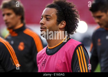 Lisbon, Portugal. 23rd May, 2014. Real Madrid defender Marcelo (12 ...