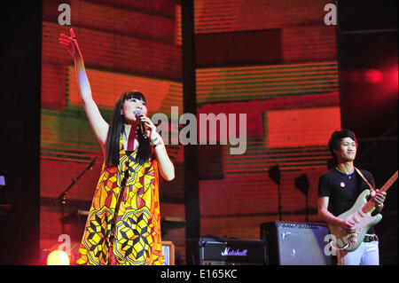 Beijing, China. 23rd May, 2014. Folk ballad singer Li Zhi performs ...