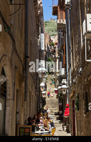 Dubrovnik Croatia,Old Town,Ulica Marojice Kaboge street,limestone paved ...