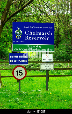 Chelmarsh Reservoir Sign, Chelmarsh, Shropshire, England, UK Stock ...