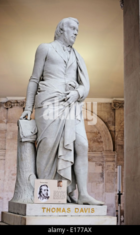 Statue of Thomas Davis in a city hall, Dublin City Hall, Dublin, County ...