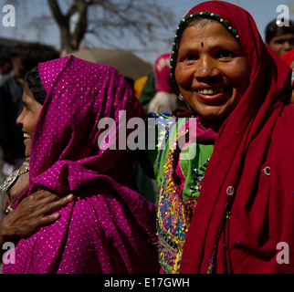 Portrait of rural village women at the matrimonial fair of the Garasia ...