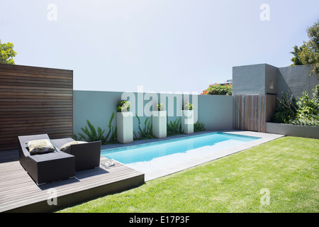 Modern house and lap pool Stock Photo - Alamy