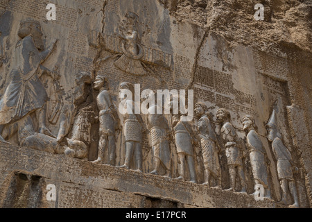 UNESCO listed carvings of Darius at Bisotun. Relief depicting King ...